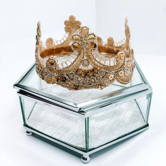 Preppy Couture | Accessories | Gold Lace Crown Crochet Crown For Baby ...